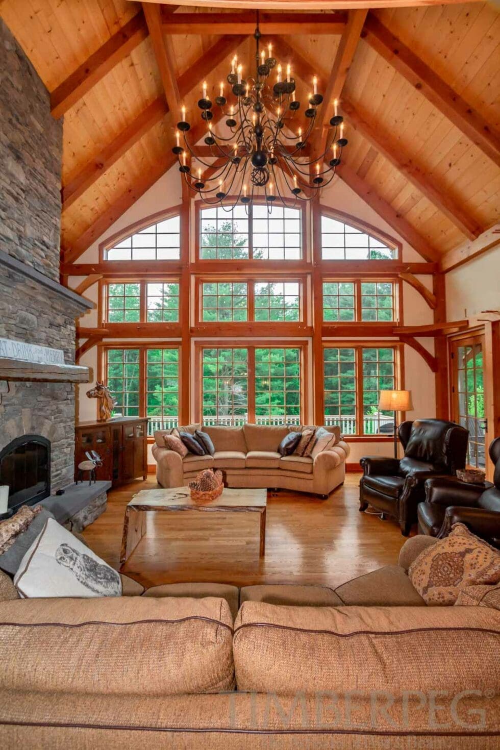 Golf Course Timber Frame Home (T01003) - Timberpeg