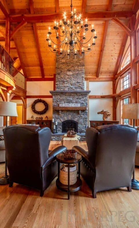 Golf Course Timber Frame Home (T01003) - Timberpeg